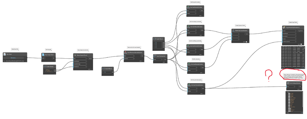 Create Cogo Point Groups Based On Point Descriptions Imported From Excel File Civil 3d Dynamo