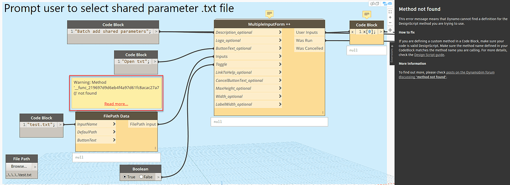 Data-Shapes FilePath Data node error - Dynamo