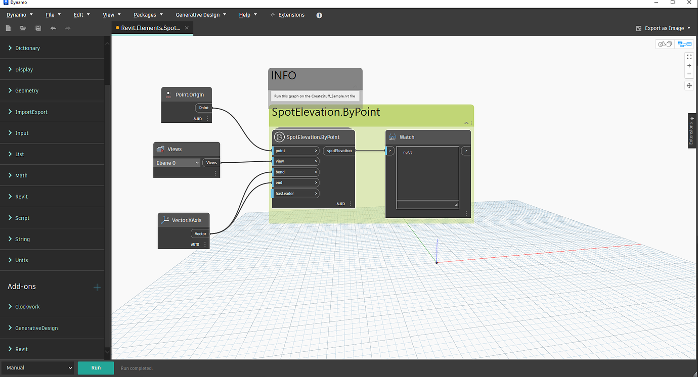 Spot elevation and Spot coordinate - Packages - Dynamo