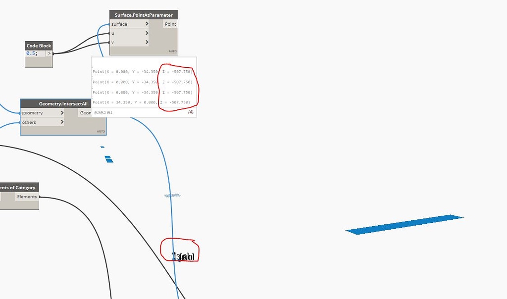 Finding Center Points of Surfaces with Surface.PointAtParameter Question - Geometry - Dynamo