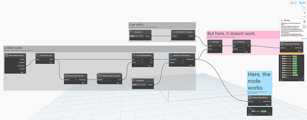 I cant get Type of linked element - Dynamo