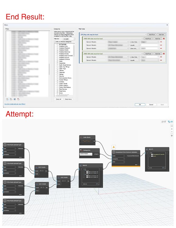 How to Create a Set of Rules for a View Filter - Revit - Dynamo