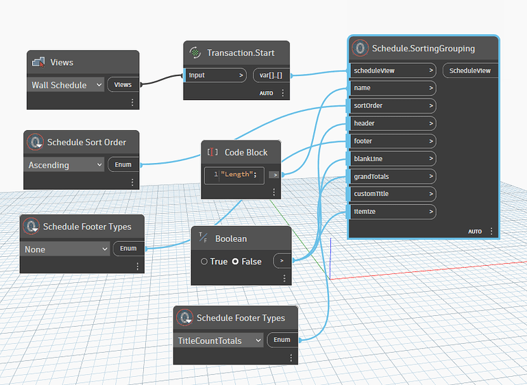 Schedule sorting and grouping - Revit - Dynamo