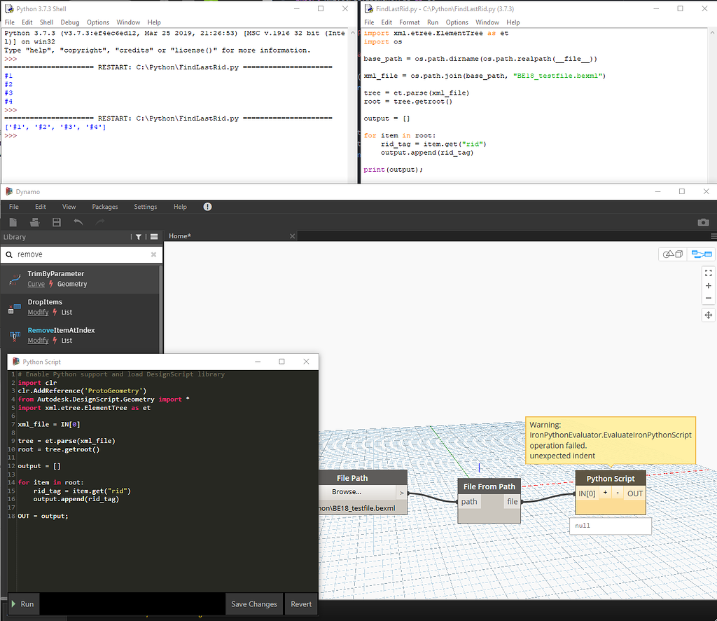 Python script won't run i dynamo - DesignScript - Dynamo