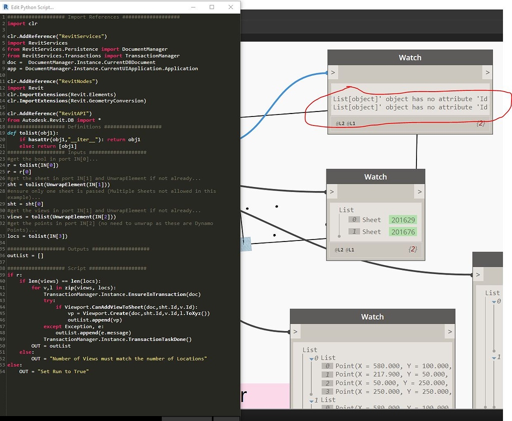 'List[Object]' has no attribute 'Id' - Developers - Dynamo