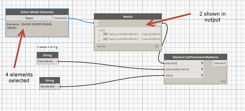 Select Model Elements not working properly - Revit - Dynamo