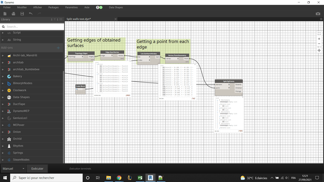 Split walls by level - Dynamo