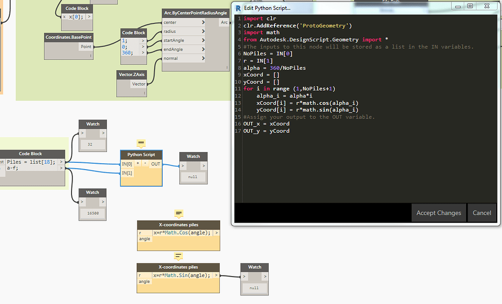 Python script error on calculating point on a circle - Developers - Dynamo