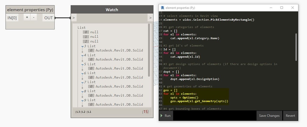 Api Usage Of Getgeometry Command To Retrieve Element Geometry Developers Dynamo