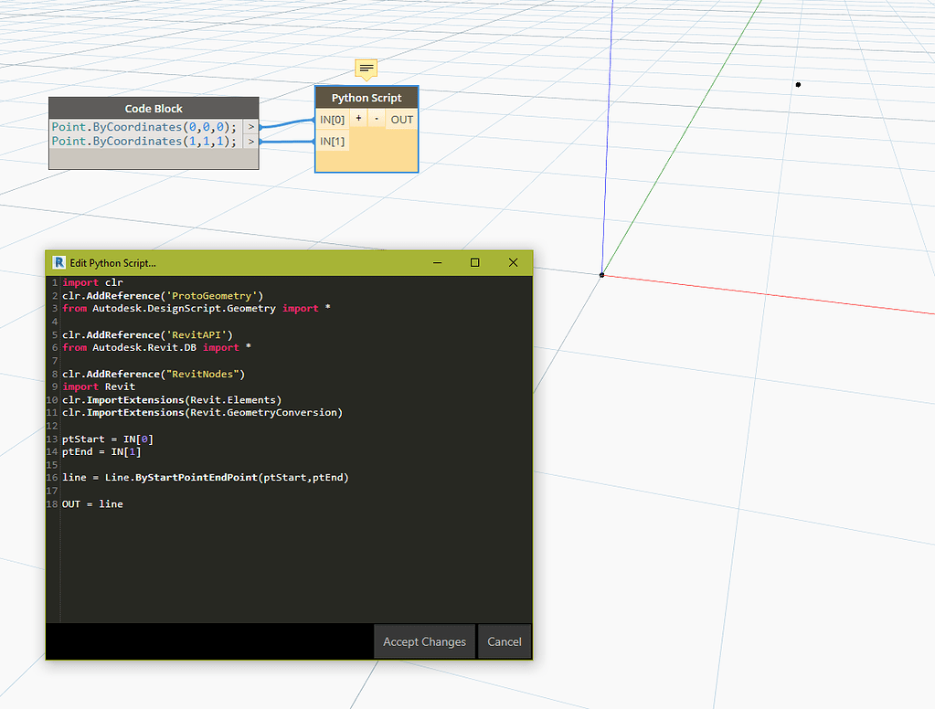 Creating Line by two points in Python - Developers - Dynamo