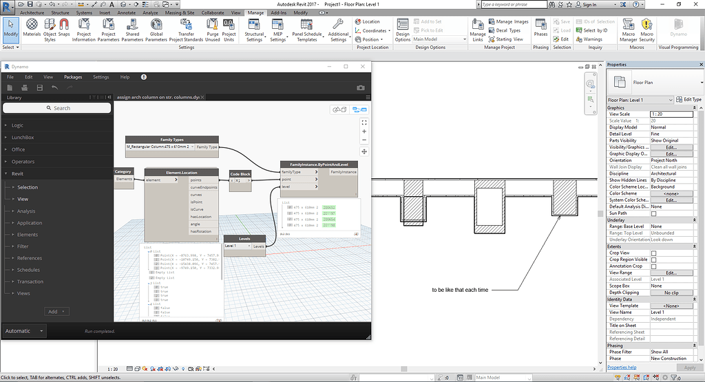 Placing Columns on str. Columns - Revit - Dynamo
