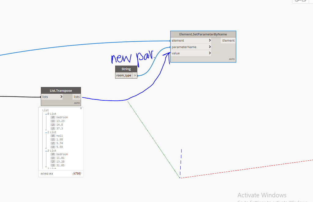 Put multiple parameter values in one line in listH - Dynamo