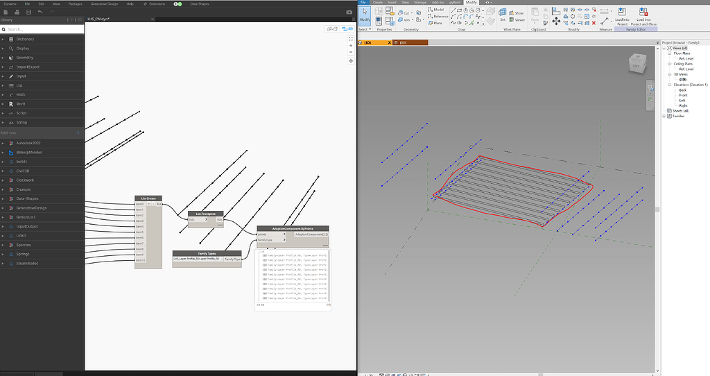 Create Multiple Adaptive Profile in Solid Form - Revit - Dynamo