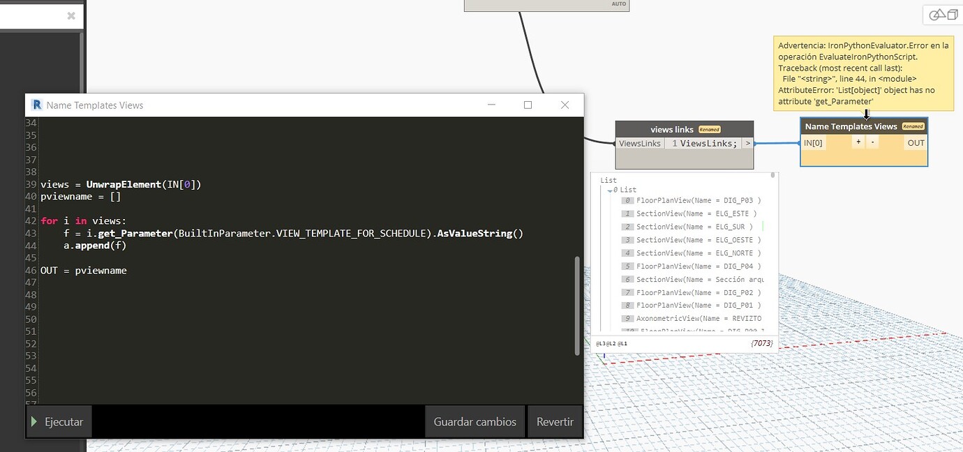 Get template view and name - Revit - Dynamo