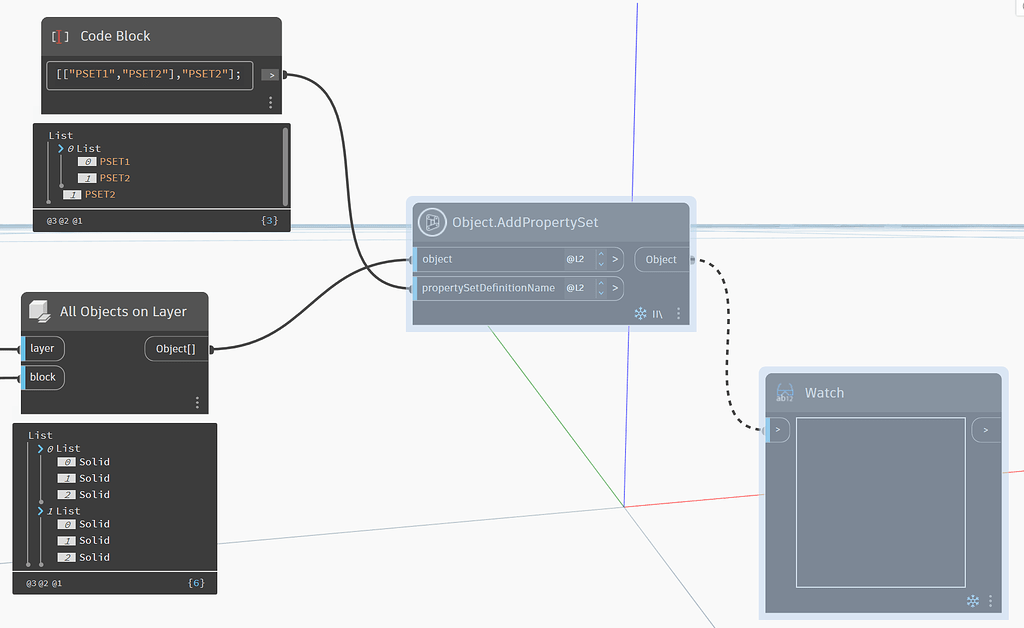 List, levels and lacing - add property sets to multiple object - Lists-Logic - Dynamo