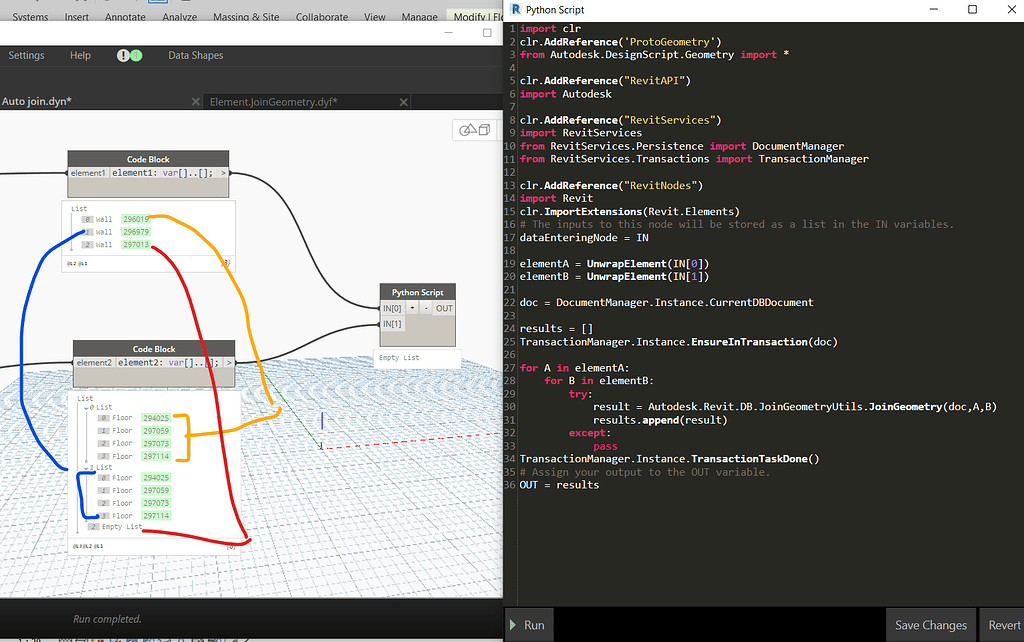 Need help in a (Join Element Python script ) - Revit - Dynamo