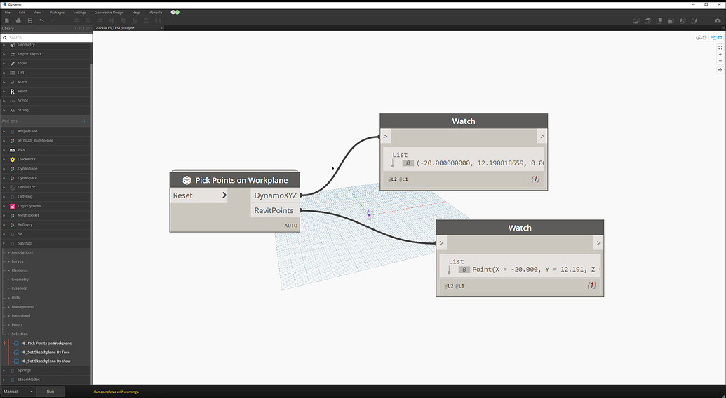 Selecting a point on xy-plane - Revit - Dynamo