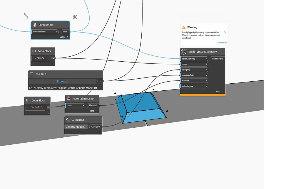 Create Family instance from solid - Error - Revit - Dynamo