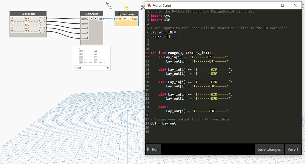 Python script to create list of layers depending on the input layer ...