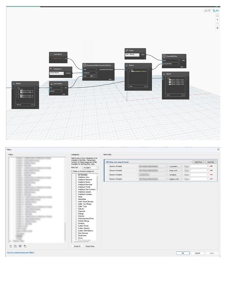 How to Create a Set of Rules for a View Filter - Revit - Dynamo