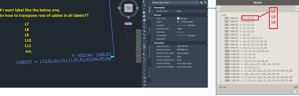 General note label Transpose - Civil 3D - Dynamo