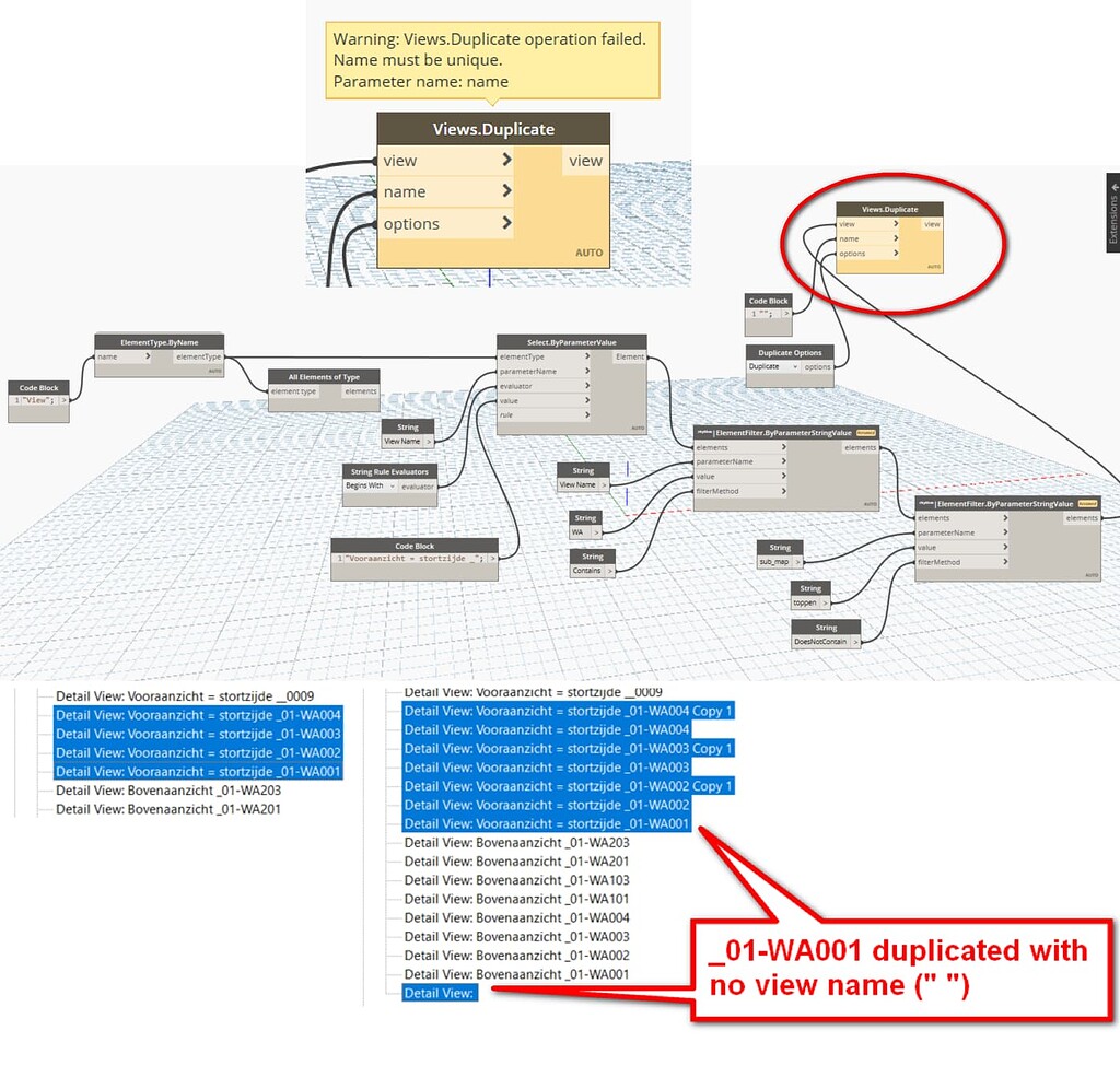 Duplicate multiple views - wrong naming - Revit - Dynamo