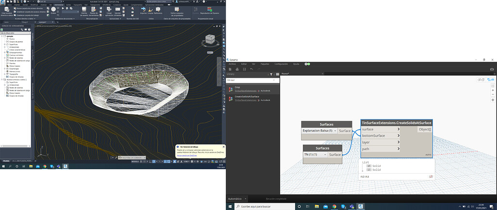 Separating solids by comparison with a surface - Civil 3D - Dynamo