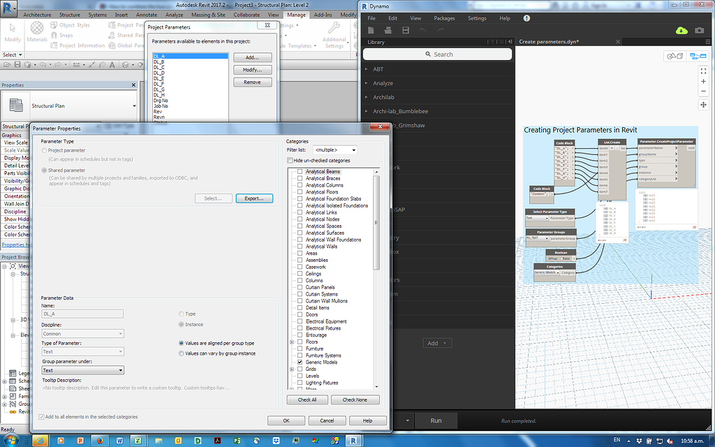 Create project parameter confused with shared - Dynamo