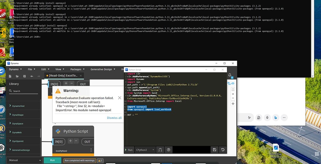 Openpyxl module - Developers - Dynamo
