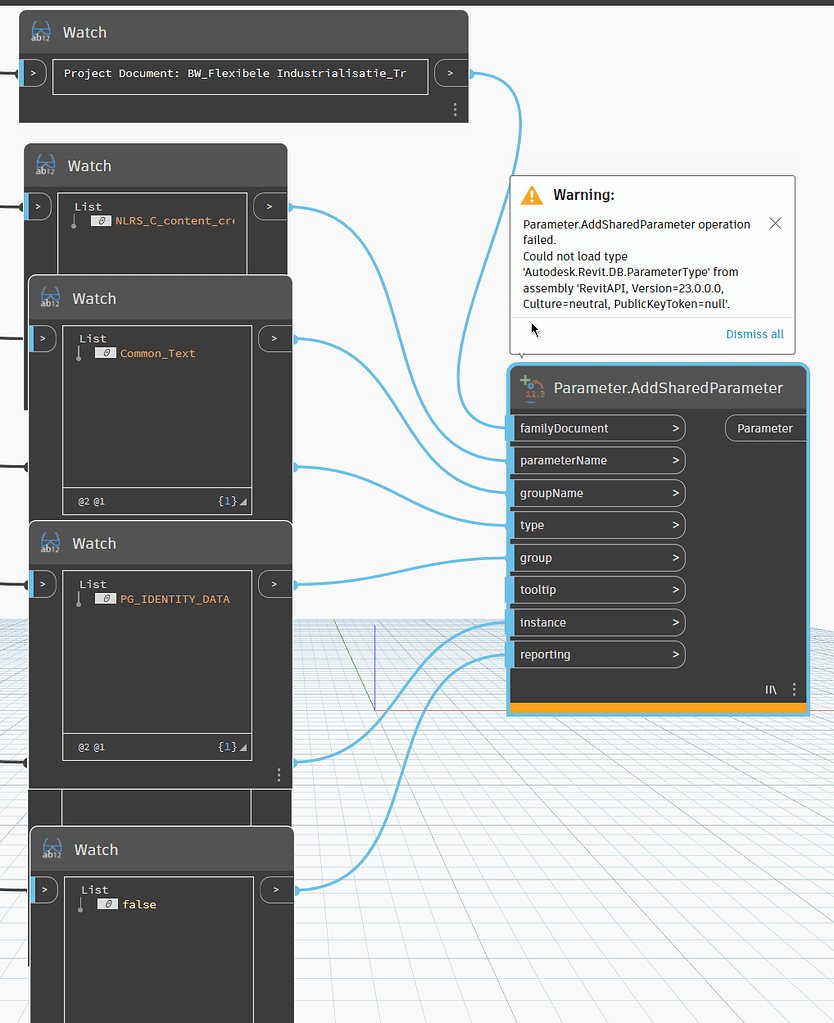 Parameter.AddSharedParameter Error in Dynamo 2.16 - Packages - Dynamo