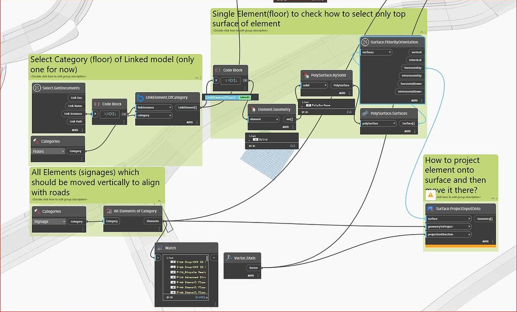 Shift elements to multiple surfaces by dynamo - Revit - Dynamo