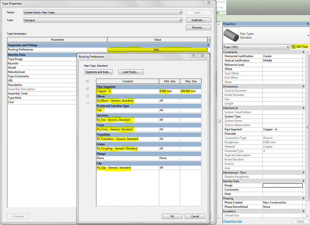 MEP system families routing preferences - Revit - Dynamo