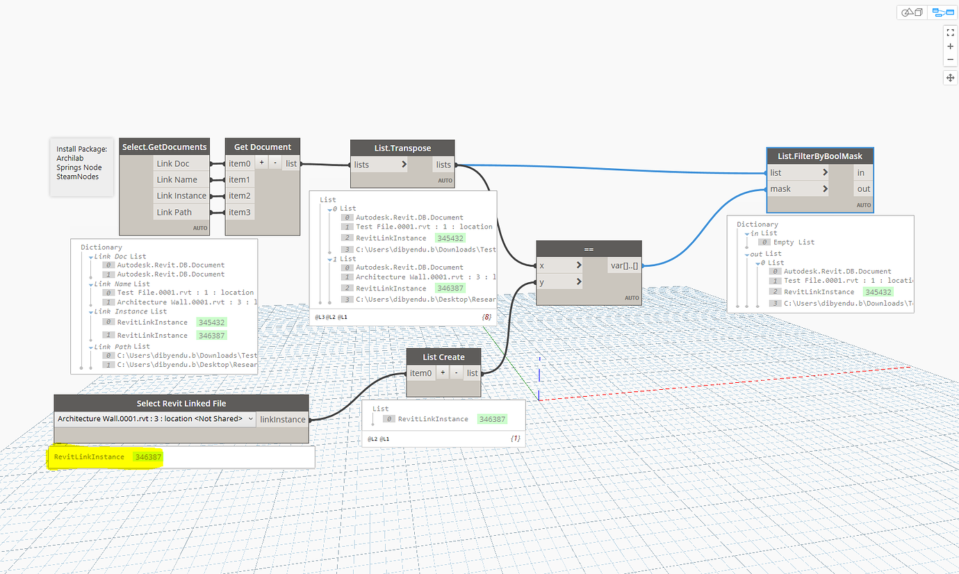 Selecting an Item from a List - Revit - Dynamo