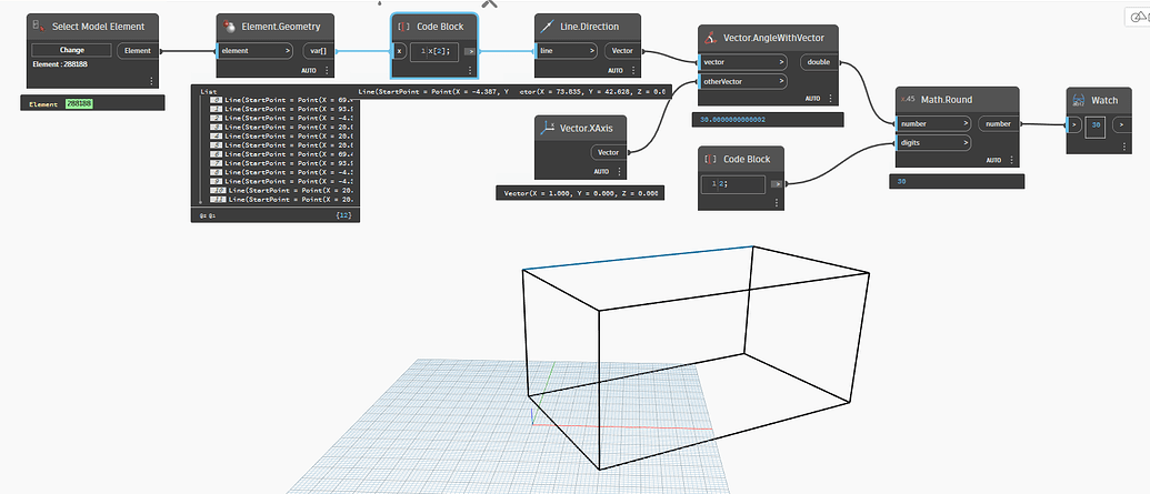 How to get Angle of Scope box - Revit - Dynamo