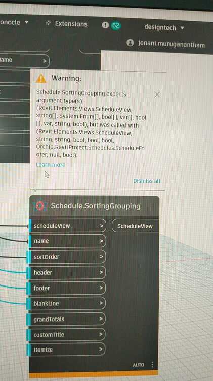 Schedule sorting and grouping - Revit - Dynamo