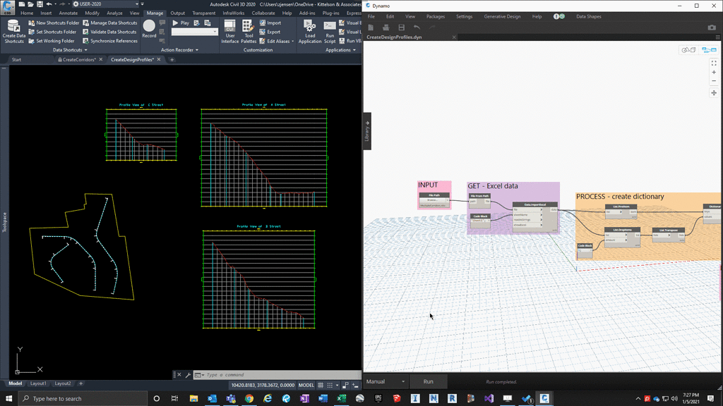 Create Design Profiles for Multiple Alignments - Civil 3D - Dynamo