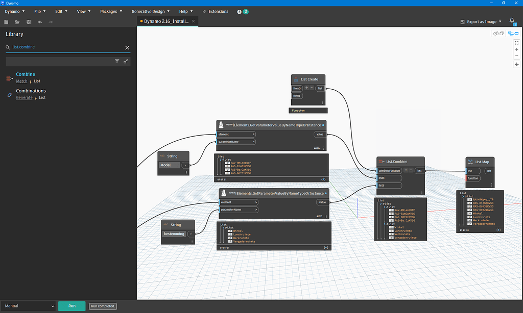Combining lists with seperator - Revit - Dynamo Combining lists with seperator - Revit - Dynamo