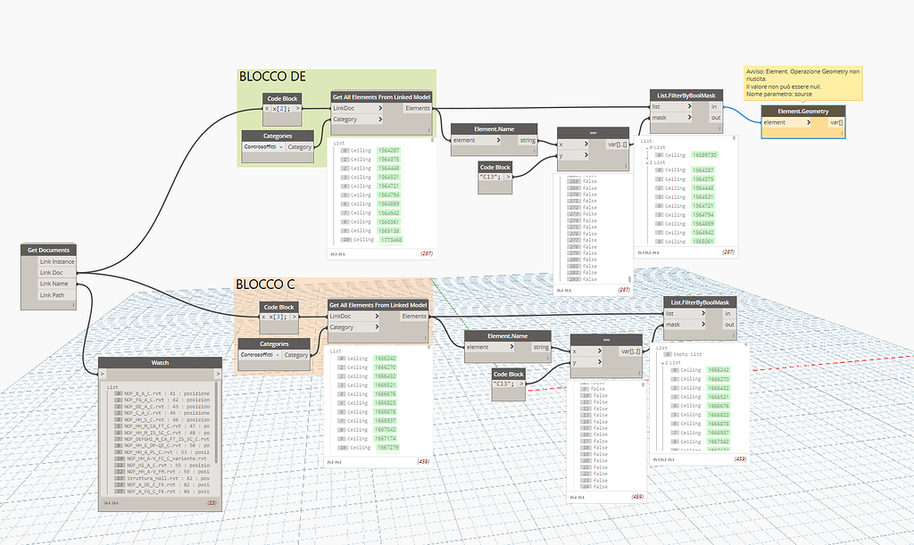 Null output on Element.Geometry - Revit - Dynamo