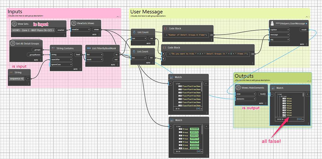 Hide a detail group in multiple views (Archi-lab) - Revit - Dynamo