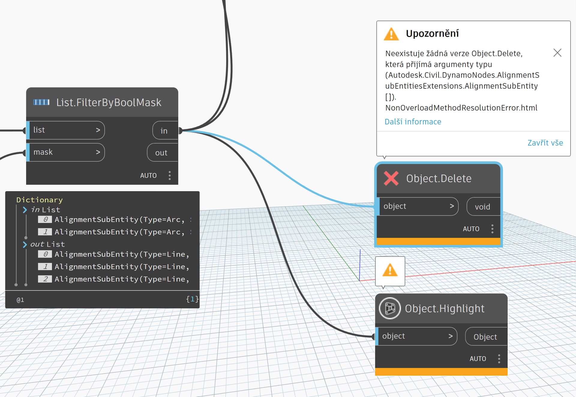 Remove alignment subentities (Arcs) - Civil 3D - Dynamo