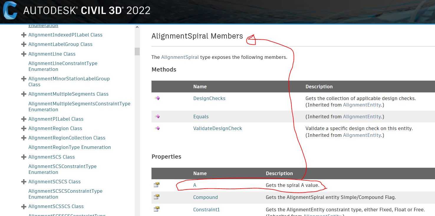 How to get the A-value of an alignment spiral? - Civil 3D - Dynamo
