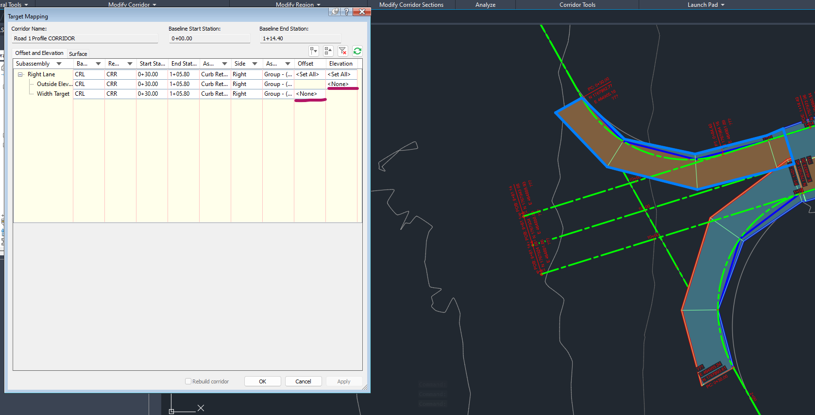 Corridor Target Mapping Nodes - Civil 3D - Dynamo