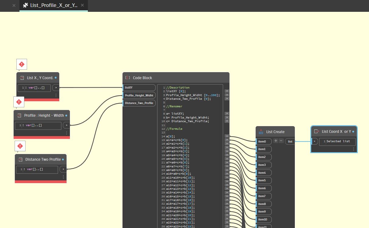 Formula List Code Block Lists Logic Dynamo