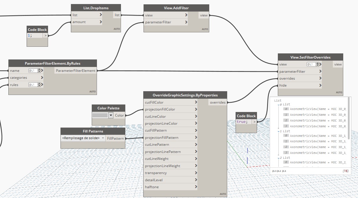 Up and down ParameterFilterElement - Revit - Dynamo