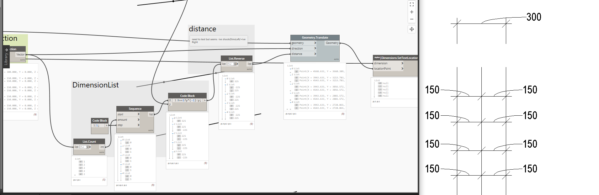 Move double dimension text - Revit - Dynamo