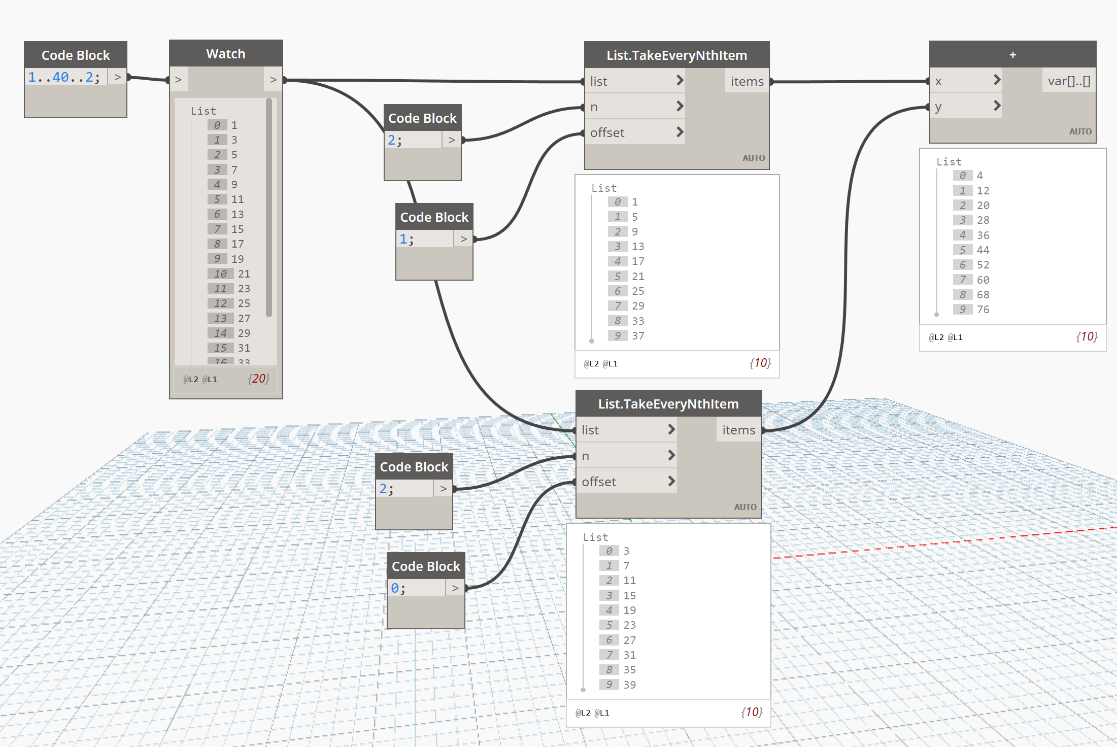 Adding pairs of numbers in sequence - Lists-Logic - Dynamo