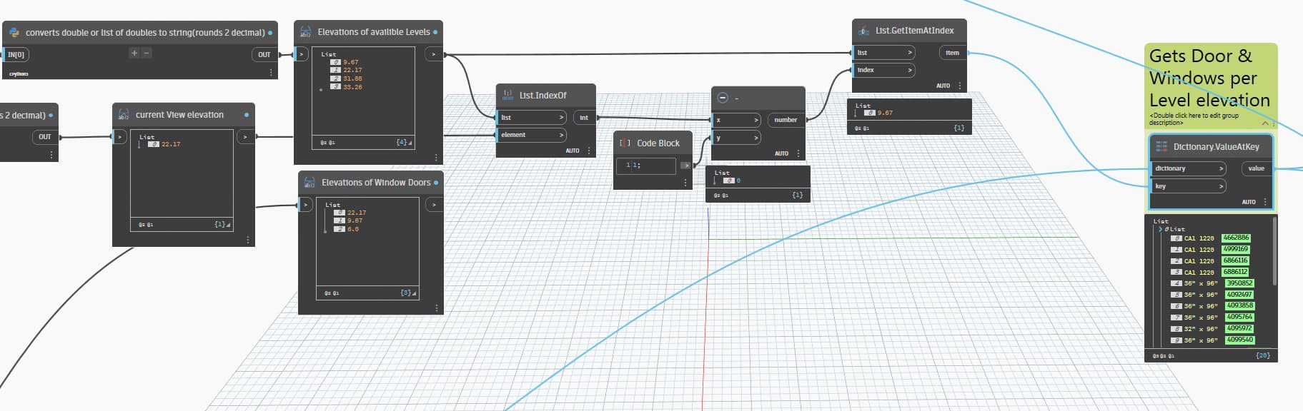 Sorting windows from level below - Dynamo