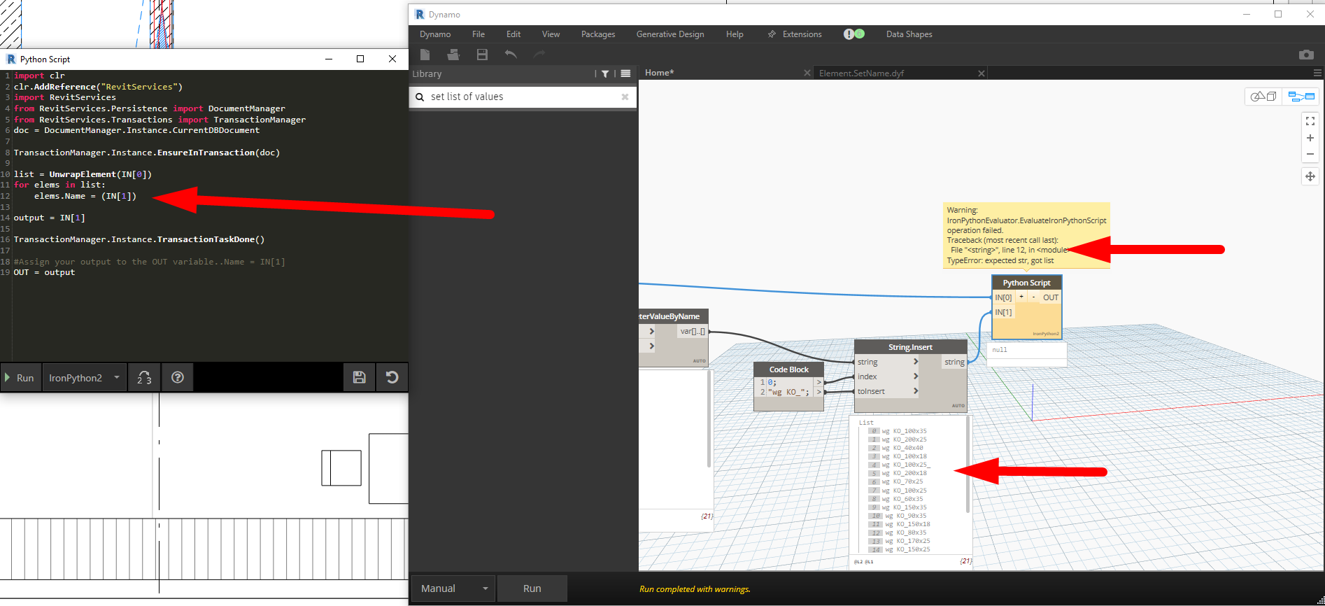 Change list of Type Names to a list of provided strings - Revit - Dynamo