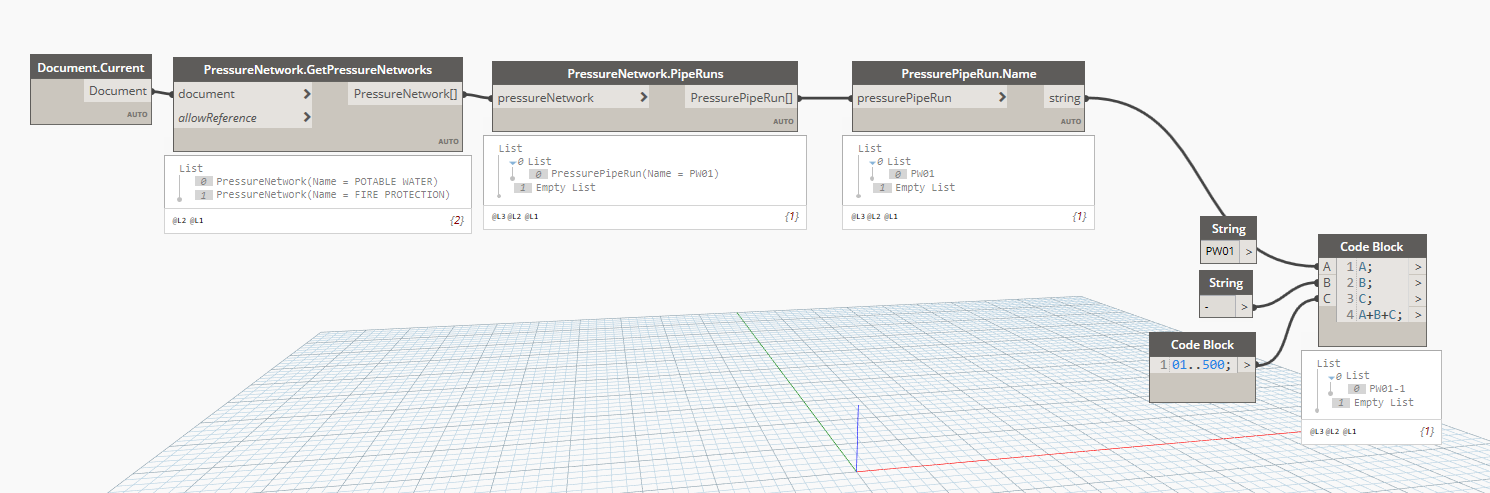 Dynamo Create Concatenated String List - Civil 3D - Dynamo