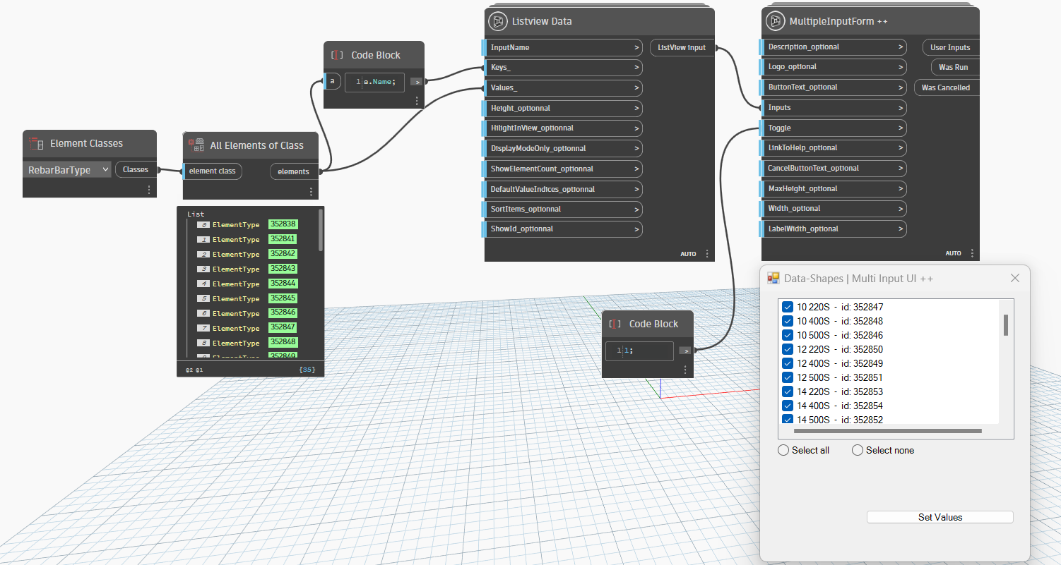 Data-Shapes Rebars - Revit - Dynamo